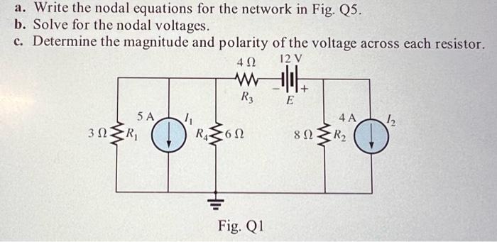 Solved a. Write the nodal equations for the network in Fig. | Chegg.com