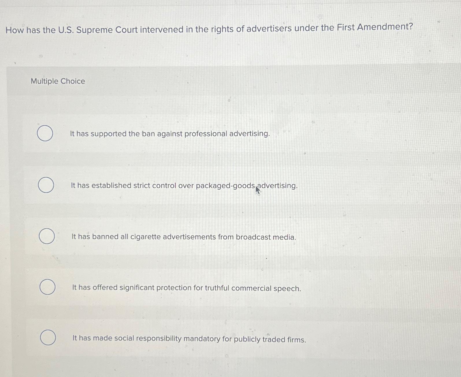 Solved How has the U.S. ﻿Supreme Court intervened in the | Chegg.com