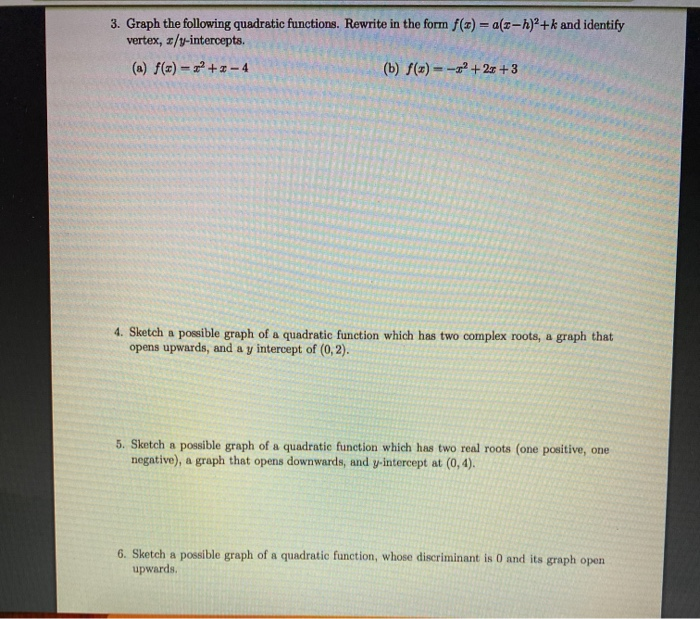 Solved 1. Graph the following functions. Identify domain, | Chegg.com