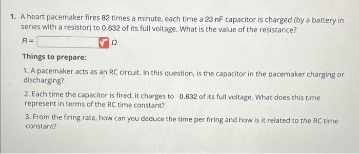 Solved A heart pacemaker fires 82 times a minute, each time | Chegg.com