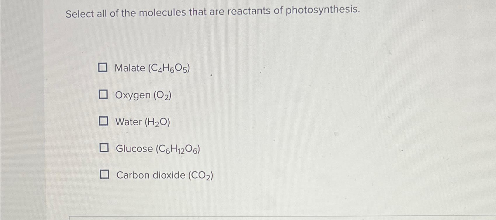 Solved Select all of the molecules that are reactants of | Chegg.com