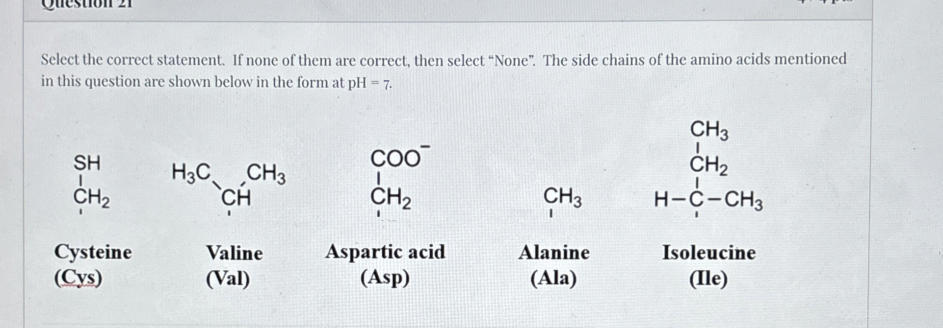 Solved Select the correct statement. If none of them are | Chegg.com
