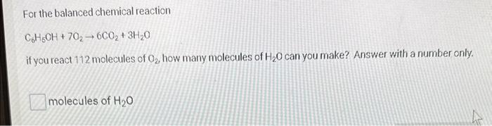 Solved For the balanced chemical reaction | Chegg.com