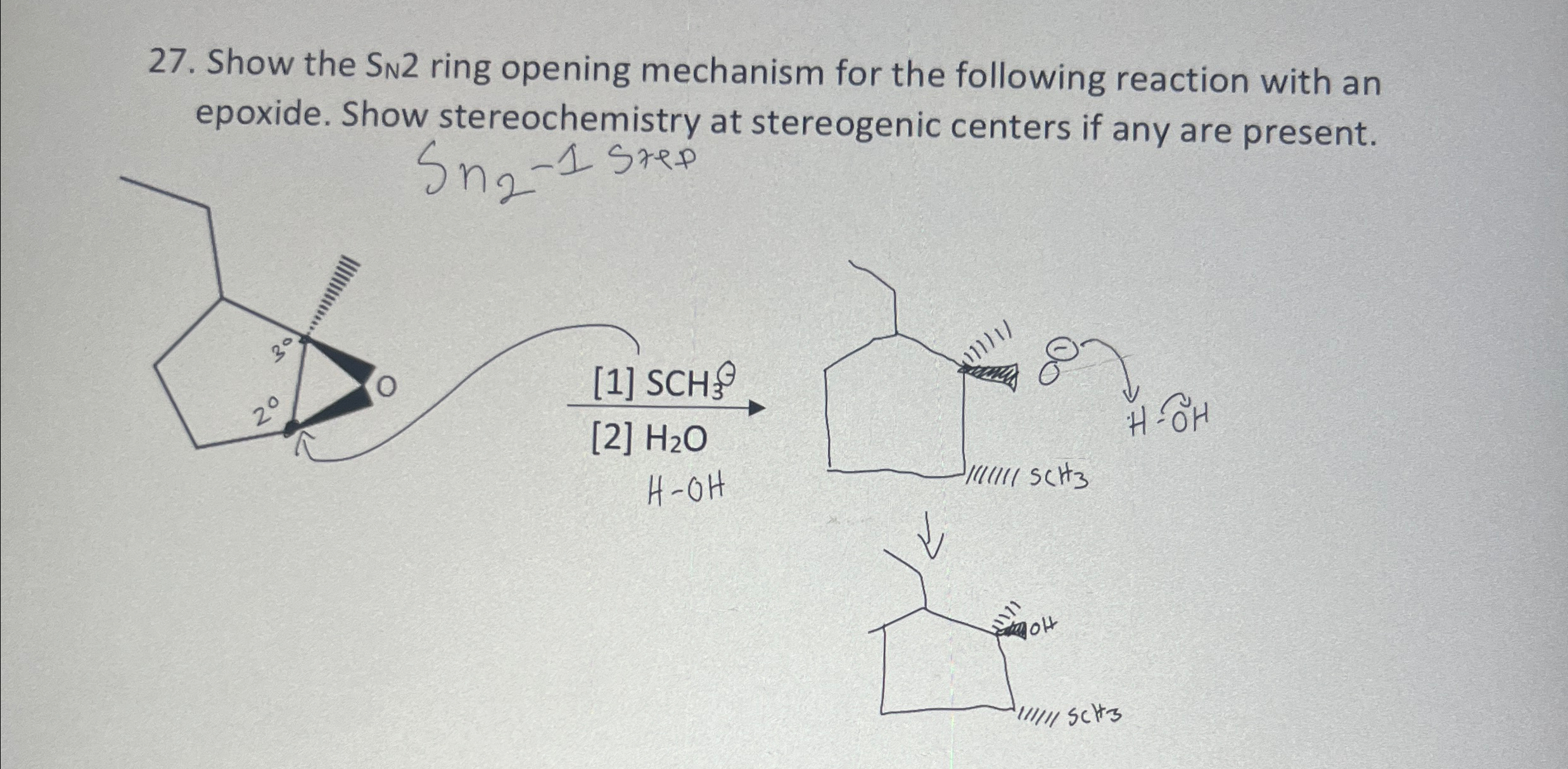 Solved Show the SN2 ﻿ring opening mechanism for the | Chegg.com