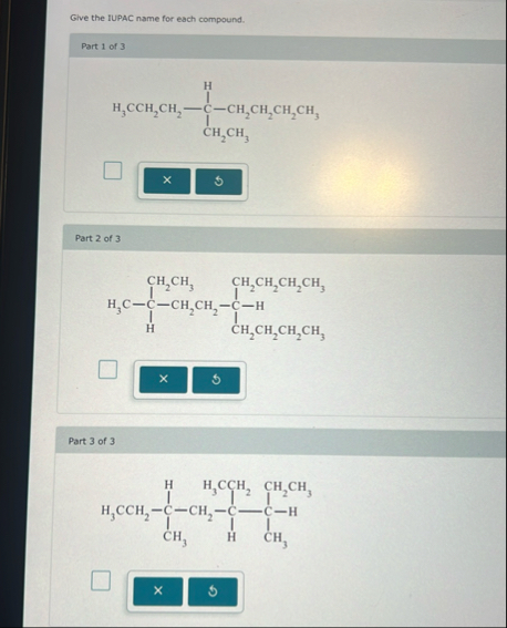 Solved Give the IUPAC name for each compound. Please help | Chegg.com