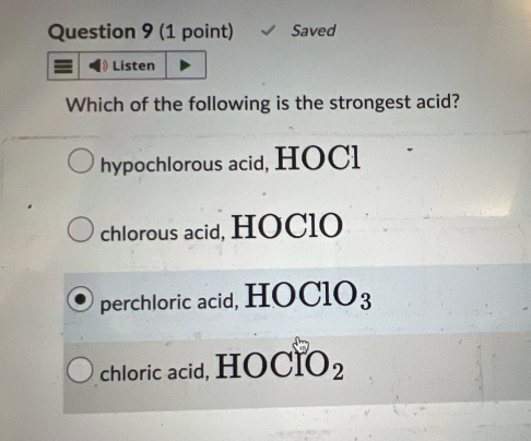Solved Question 9 (1 ﻿point)Which of ﻿the following is ﻿the | Chegg.com