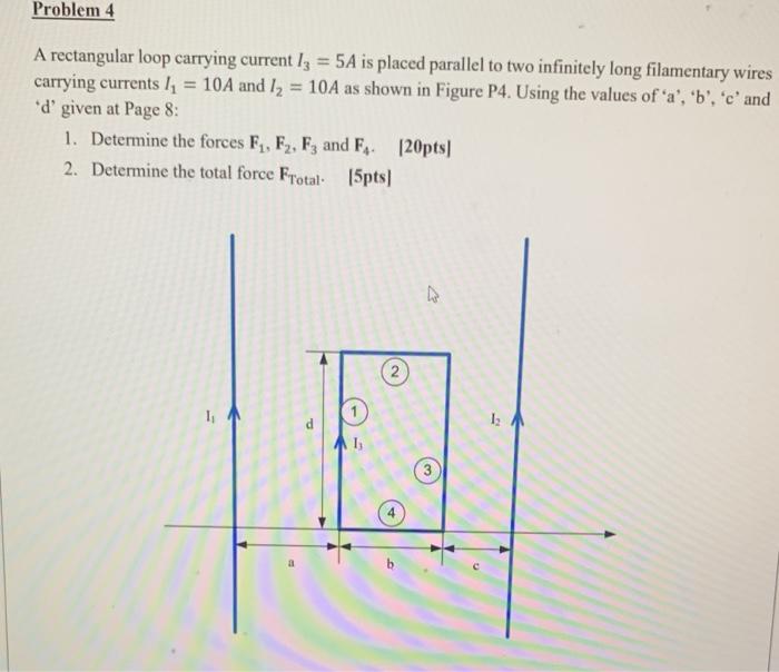 Solved Problem 4 A rectangular loop carrying current Iz = 5A | Chegg.com