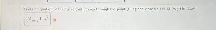 Solved Find an equation of the curve that passes through the | Chegg.com