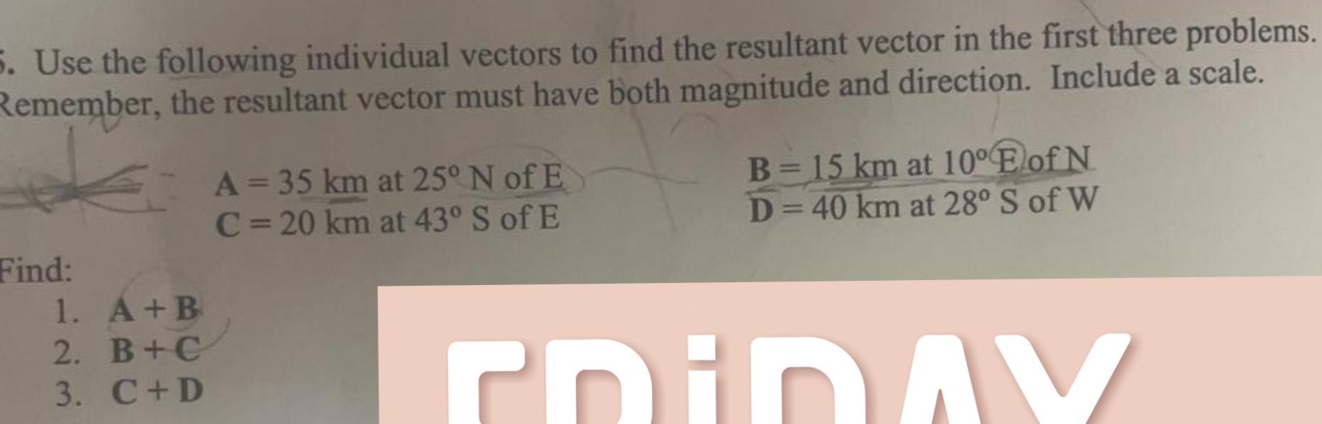 Solved 5. Use the following individual vectors to find the | Chegg.com