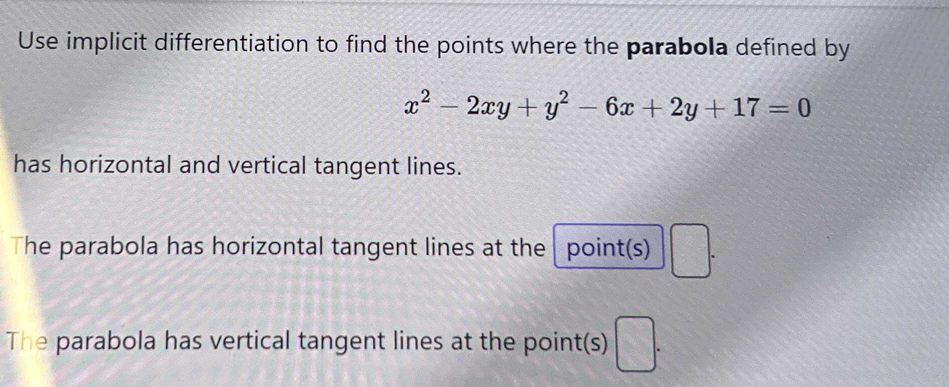 Solved Use implicit differentiation to find the points where | Chegg.com
