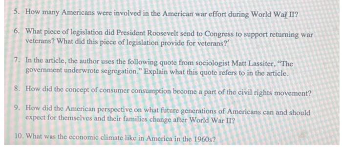 Solved 5. How many Americans were involved in the American | Chegg.com