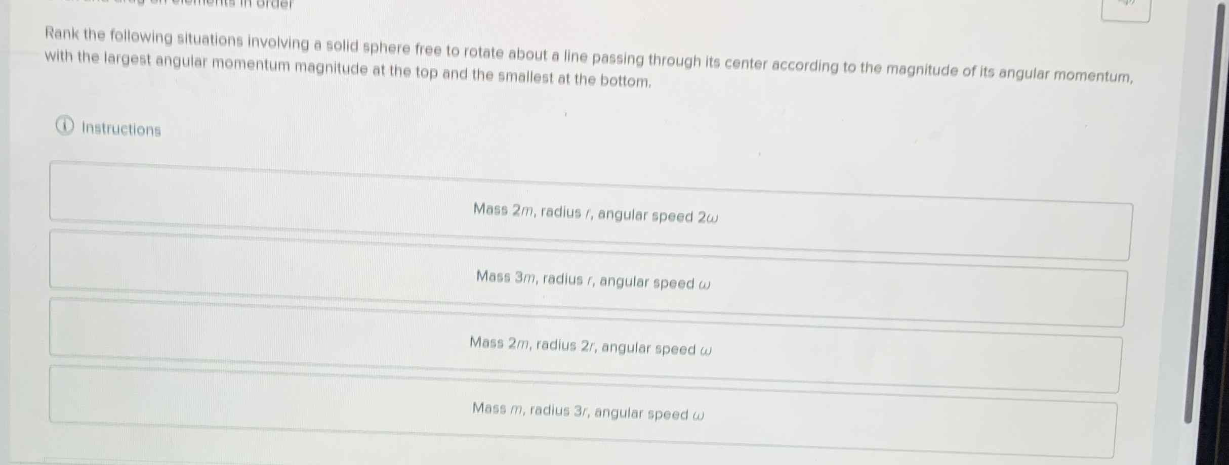 Solved Rank the following situations involving a solid | Chegg.com