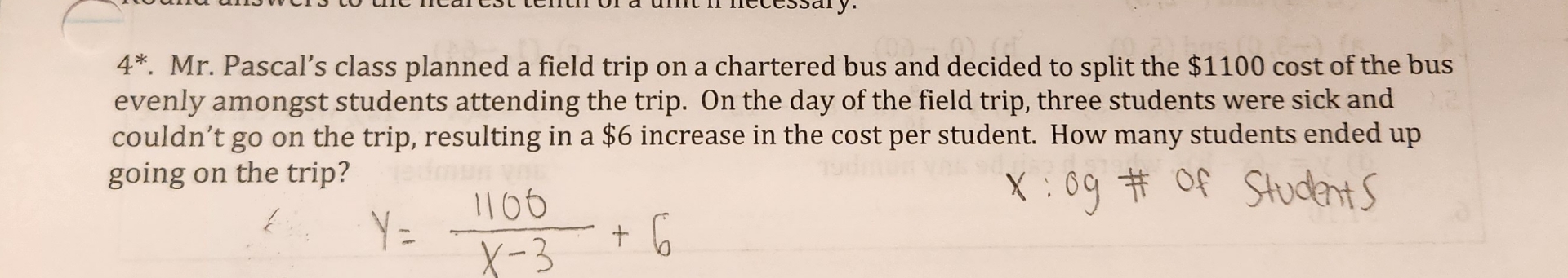 4*. ﻿Mr. ﻿Pascal's class planned a field trip on a | Chegg.com
