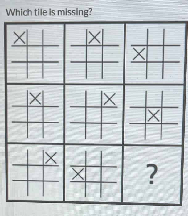 Solved Which tile is missing? XI X X IX X TH H XI ? | Chegg.com