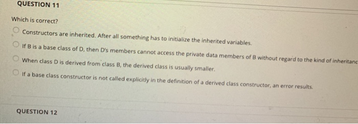 Solved Question 11 Which Is Correct Constructors Are 6064