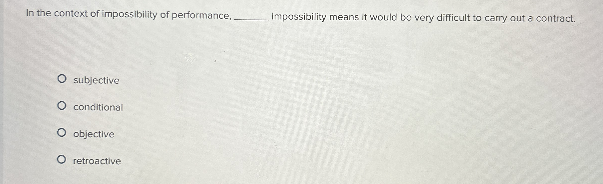 Solved In the context of impossibility of performance, q, | Chegg.com