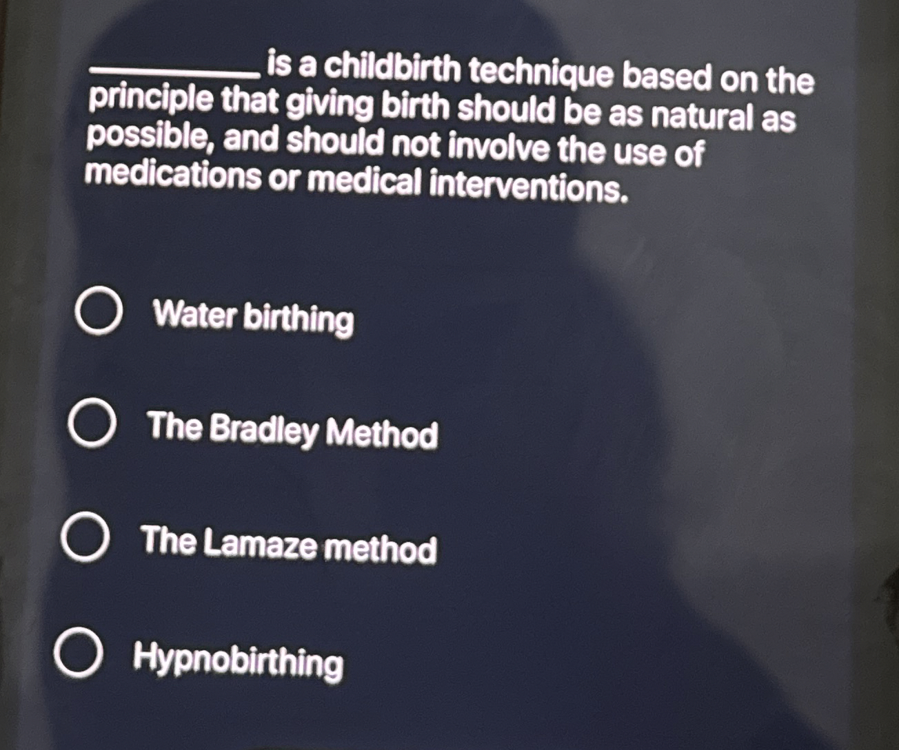 Solved q, ﻿is a childbirth technique based on the principle | Chegg.com