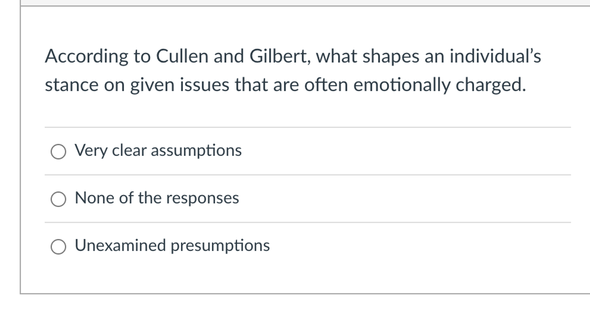 Solved According to Cullen and Gilbert, what shapes an | Chegg.com