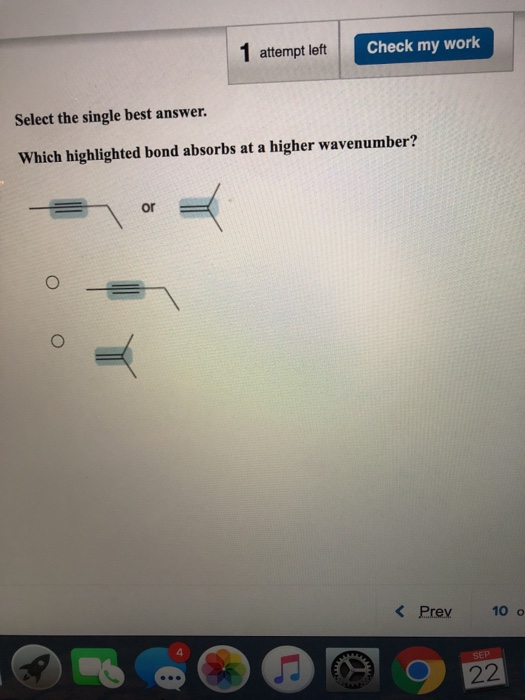 Solved 1 attempt left Check my work Select the single best | Chegg.com