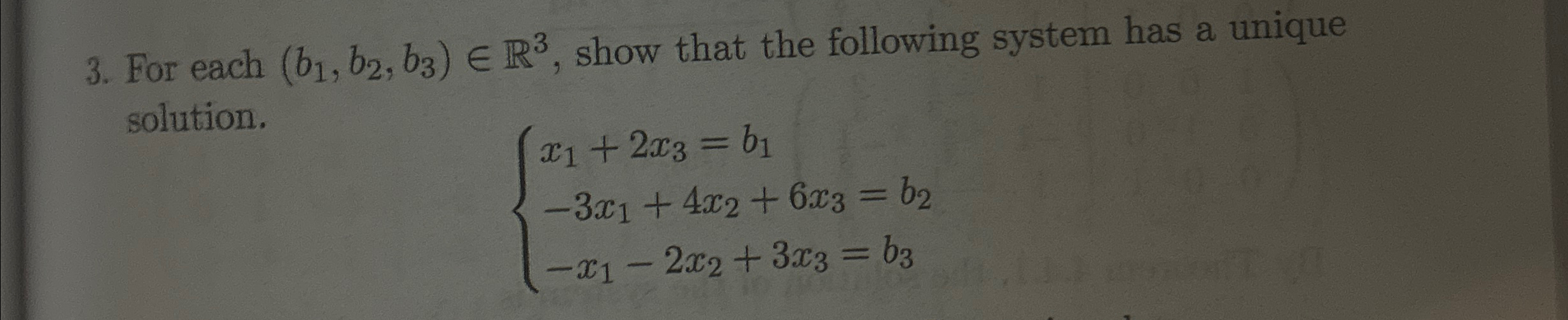 Solved For each (b1,b2,b3)inR3, ﻿show that the following | Chegg.com