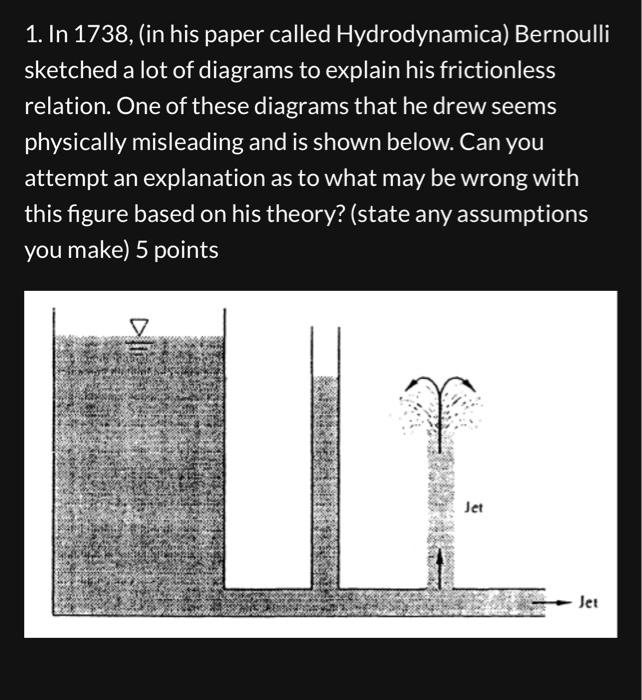 Solved 1. In 1738 , (in his paper called Hydrodynamica) | Chegg.com