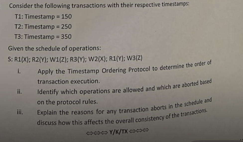Solved Consider the following transactions with their | Chegg.com