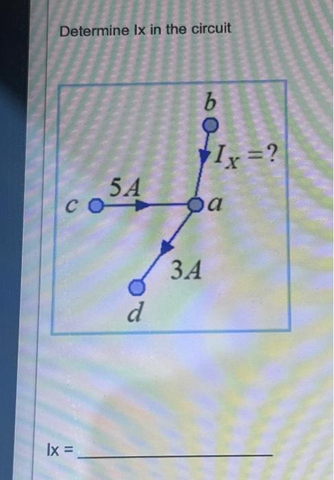 Solved Determine Ix in the circuit C **** lx = 5A d b 1x =? | Chegg.com