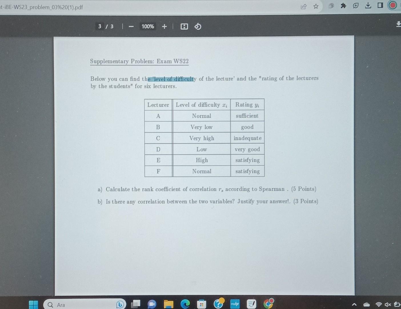 Below you can find the 'level of difficulty of the | Chegg.com