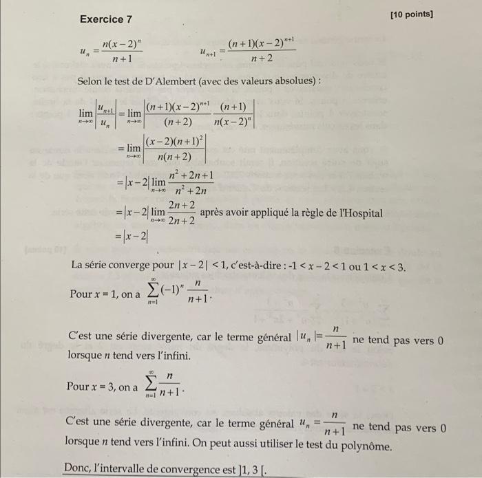 Solved Answer in Calculus 2 please!Questions are in french | Chegg.com
