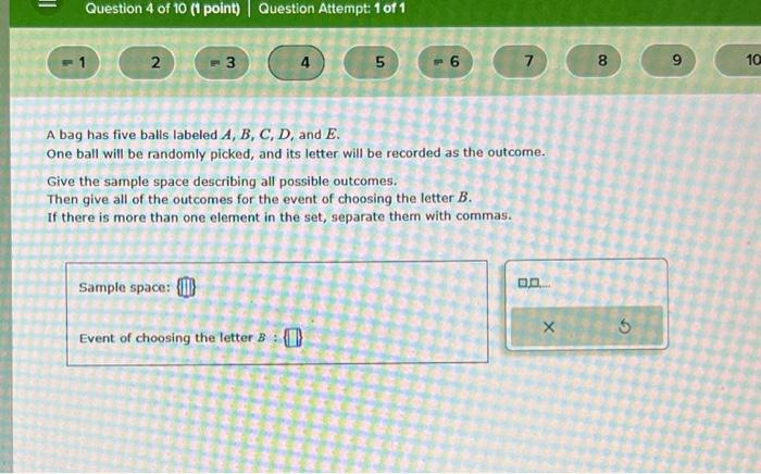 Solved A bag has five balls labeled A,B,C,D, and E. One ball | Chegg.com