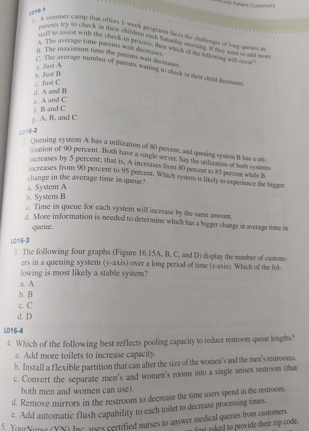 Solved 1016-1A summer camp that offers 1 -week programs | Chegg.com