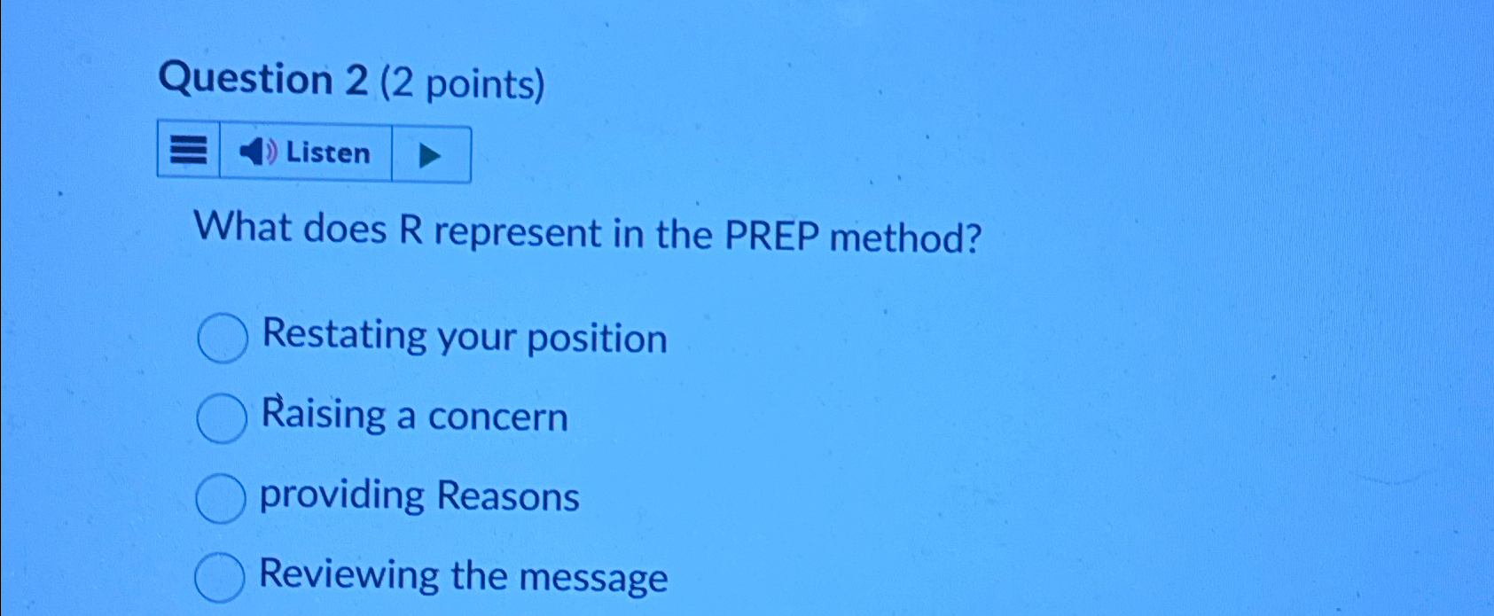 Solved Question 2 (2 ﻿points)What does R ﻿represent in the | Chegg.com