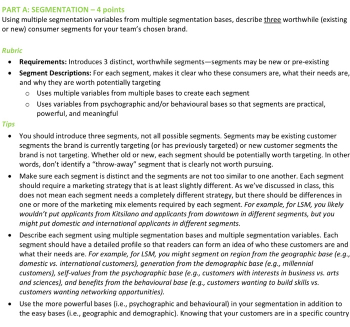 Solved Part A. Segmentation: Using multiple segmentation | Chegg.com