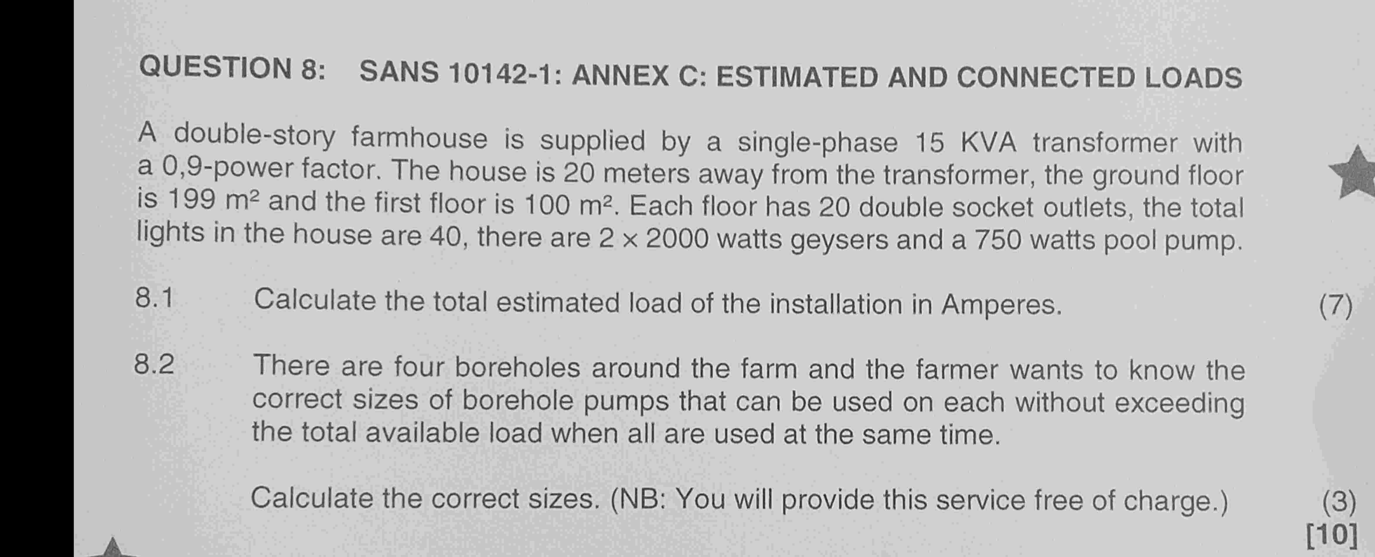 Solved QUESTION 8: SANS 10142-1: ANNEX C: ESTIMATED AND | Chegg.com