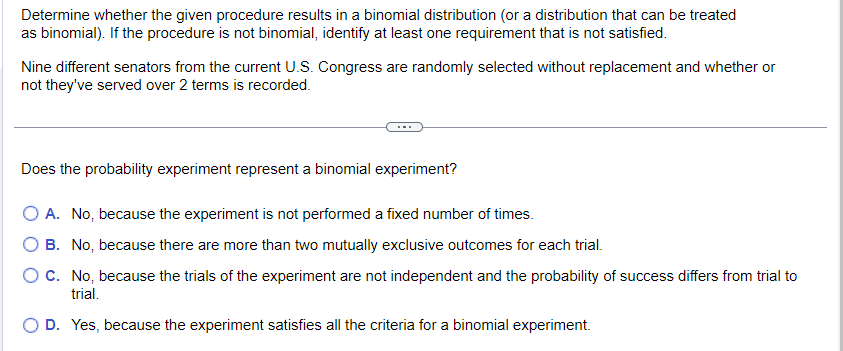 Solved Determine whether the given procedure results in a | Chegg.com