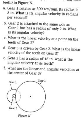 [Solved]: a. Gear 1 rotates at 300rev/min. Its radius is 8