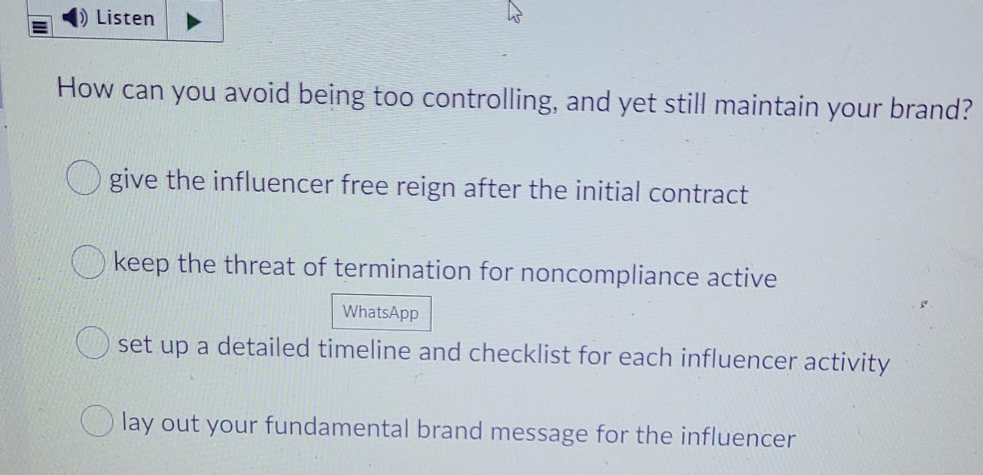 Solved Listen How can you avoid being too controlling, and | Chegg.com