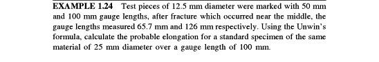 Solved EXAMPLE 1.24 Test pieces of 12.5 mm diameter were | Chegg.com