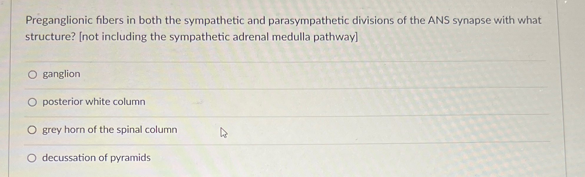 Solved Preganglionic fibers in both the sympathetic and | Chegg.com