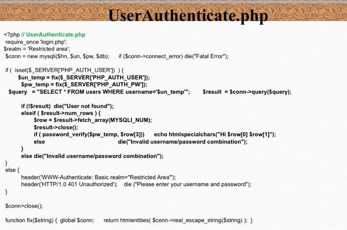 Solved $ conn = new mysqli(\$hn, \$un, \$pw, \$db); if | Chegg.com