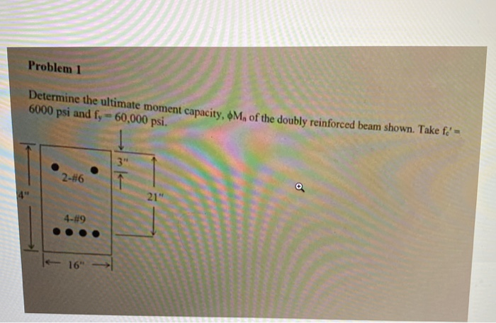 Solved Problem 1 Determine the ultimate moment capacity, M. | Chegg.com