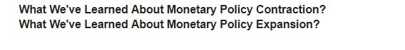 Solved What We've Learned About Monetary Policy Contraction? | Chegg.com