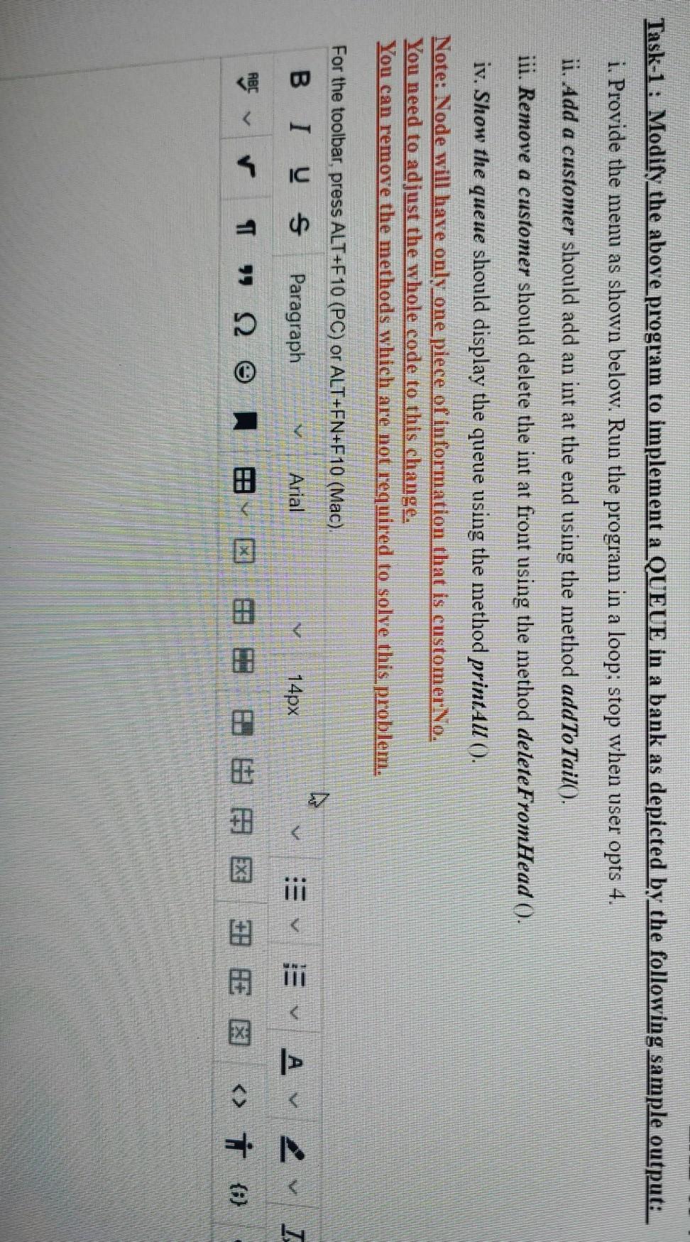 Solved Task-1 : Modify the above program to implement a | Chegg.com