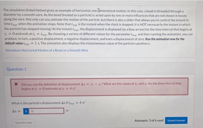 The simulation (linked below) gives an example of | Chegg.com