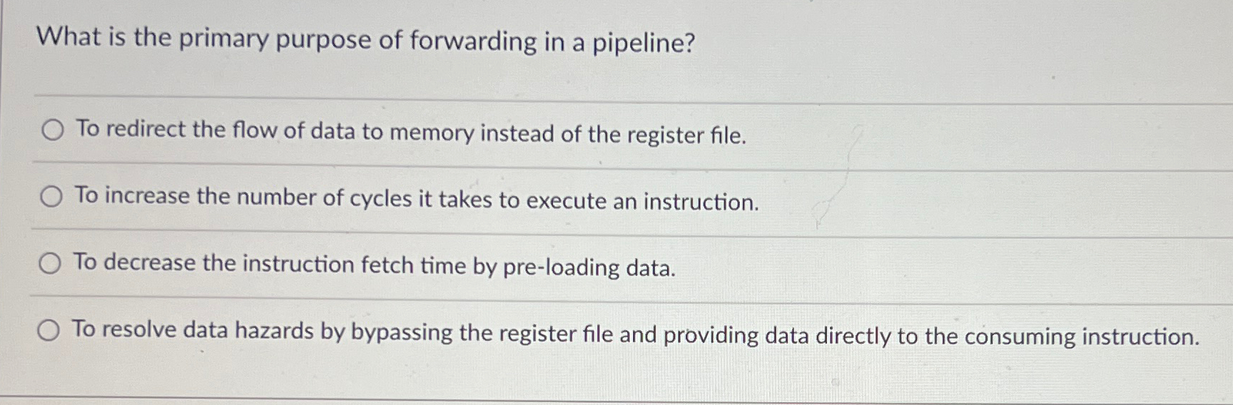 Solved What is the primary purpose of forwarding in a | Chegg.com