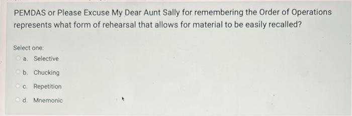 Solved PEMDAS or Please Excuse My Dear Aunt Sally for | Chegg.com