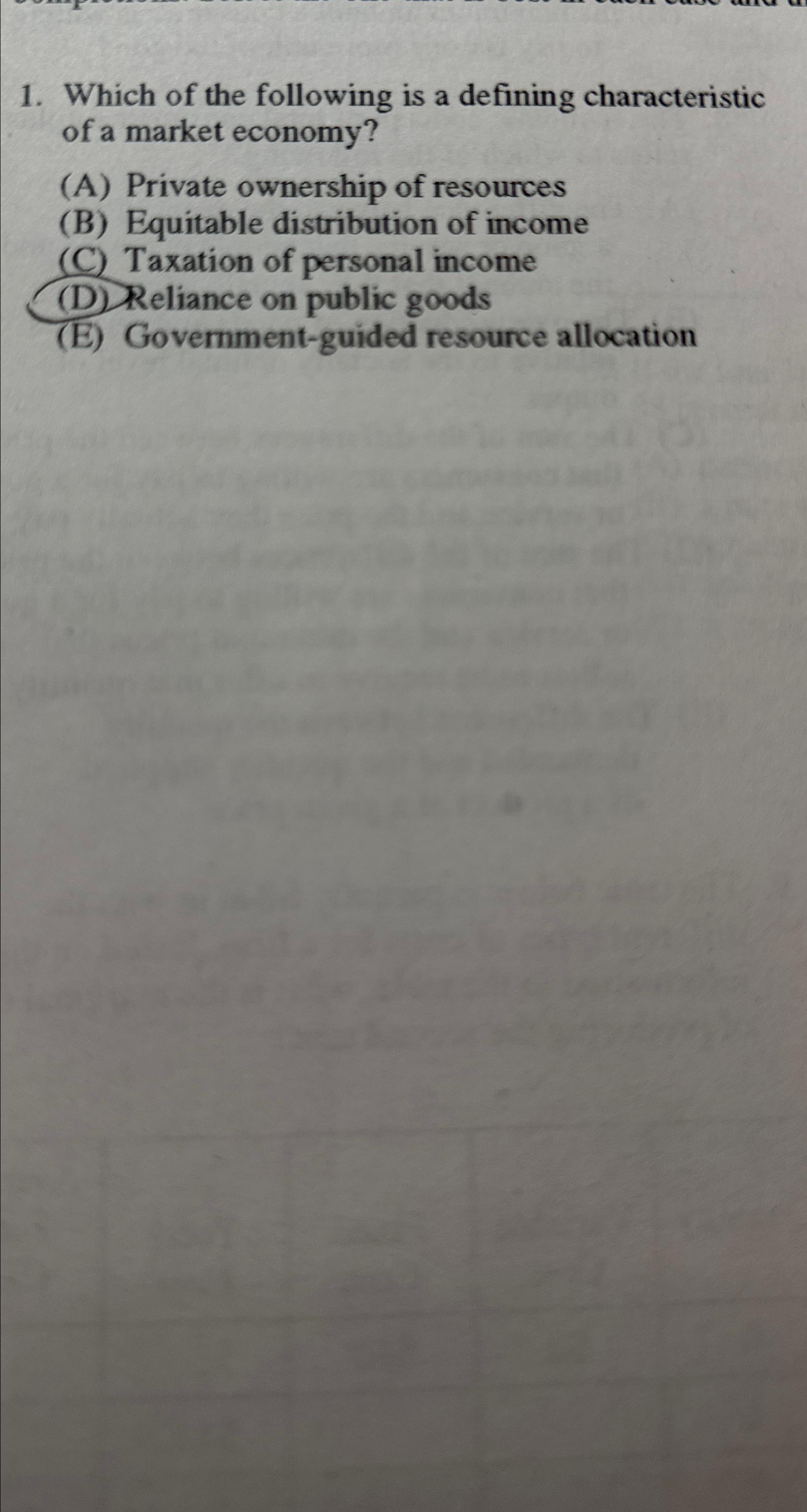 Solved Which of the following is a defining characteristic | Chegg.com