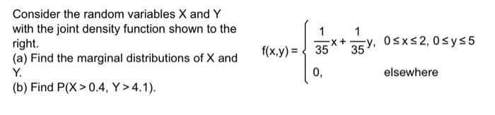 Solved Consider the random variables X and Y with the joint | Chegg.com