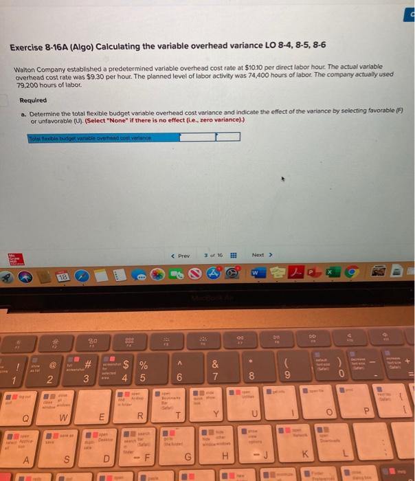 Solved Exercise 8-16A (Algo) Calculating the variable | Chegg.com