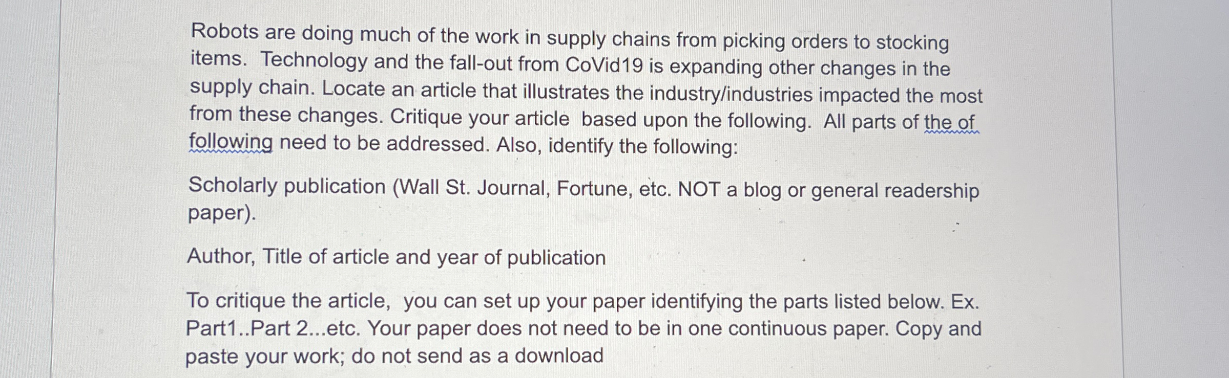 Solved Robots are doing much of the work in supply chains | Chegg.com